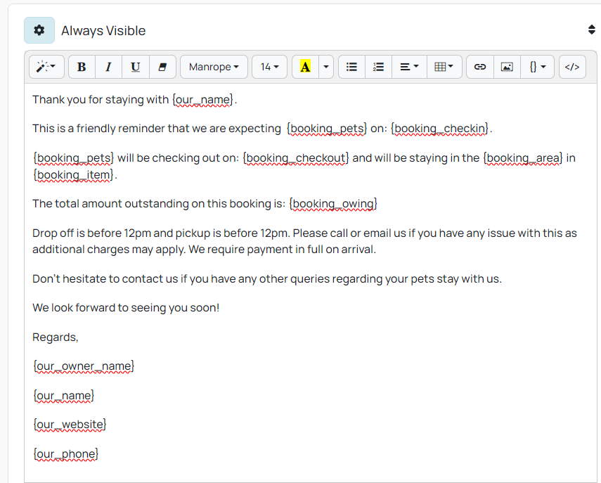 Automated & Custom Email Templates – Pet Manager